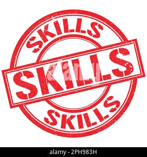 SKILLS text written on red lines stamp sign Stock Photo - Alamy