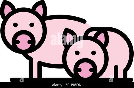 Ranch pigs icon. Outline Ranch pigs vector icon for web design isolated ...