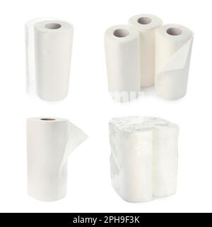 Set of paper towels on white background. Banner design Stock Photo - Alamy