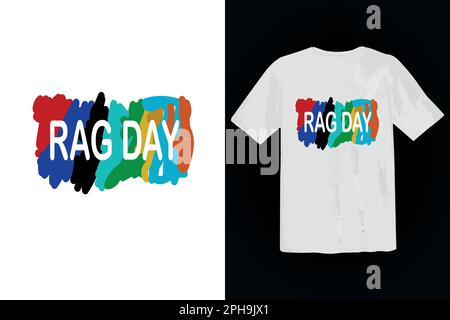 rag day typography t shirt design template vector mockup illustration ...