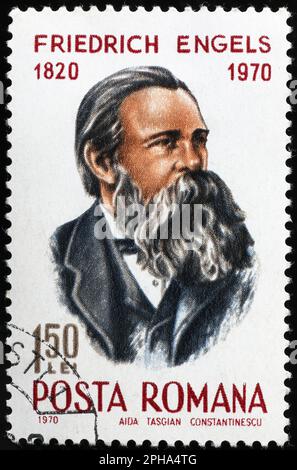 Friedrich Engels portrait on german stamp Stock Photo - Alamy