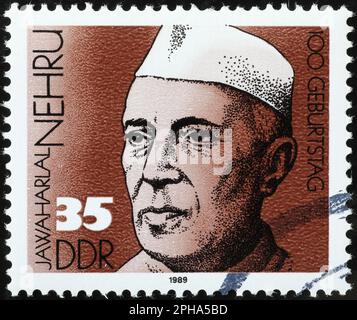 Jawaharlal Nehru portrait on indian postage stamp Stock Photo - Alamy