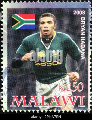 Former rugby player Bryan Habana and his wife Janine Viljoen arrive for ...