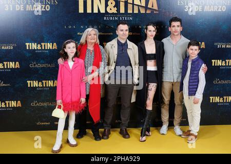 (L-R) Actresses Anastasia Russo and Milena Smith and actors Jaime Lorente and Carlos G. Morollón ...