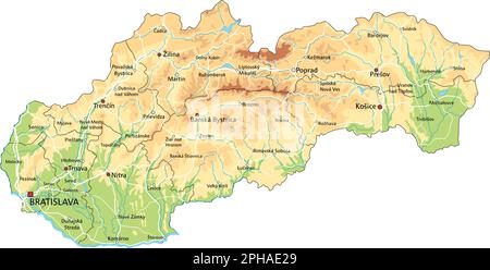 Highly detailed Slovakia physical map Stock Vector Image & Art - Alamy