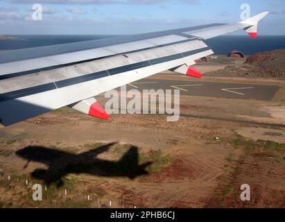 View from a British Airways Airbus A320 shortly after takeoff from ...