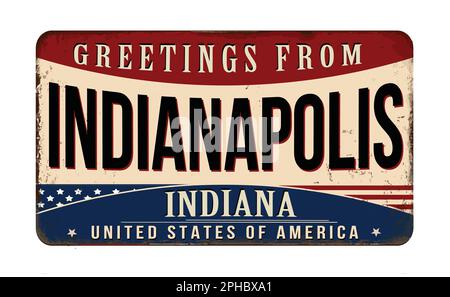 Indianapolis vintage rusty metal sign on a white background, vector ...