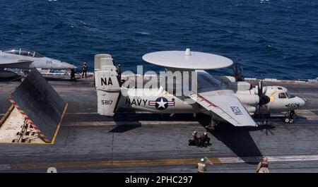 Busan, South Korea. 27th Mar, 2023. Members of the US Navy stand on ...