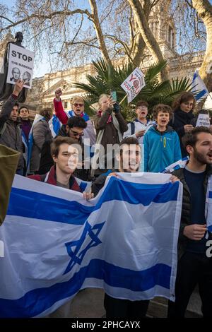 London/UK 27 MAR 2023. As Benjamin Netanyahu announced he would delay ...