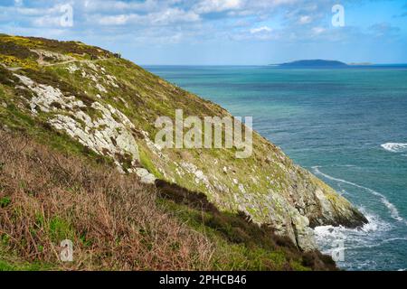 Howth Head cliff walk in the suburbs of Dublin gives beautiful views of ...