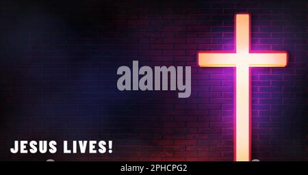 Good Friday preaching web banner. Christian wide banner with glowing ...