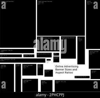 Online advertising banner sizes and ratios guide Stock Vector Image ...