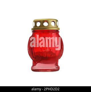 Red grave light isolated on white. Symbol of remembrance Stock Photo ...