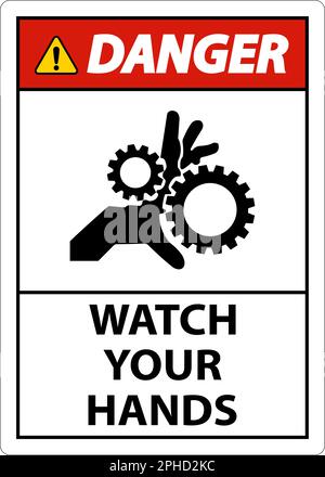 Danger Sign Watch Your Hands And Fingers Stock Vector Image & Art - Alamy