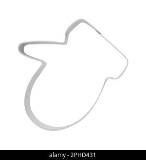 Mitten shaped cookie cutter on white background Stock Photo - Alamy