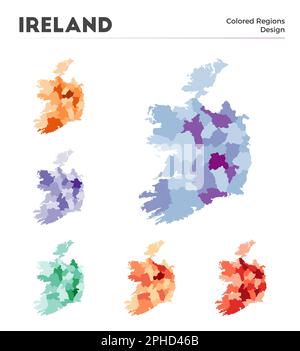 Isolated colored map of Ireland with borders of the counties Stock ...