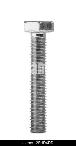 One metal hex bolt isolated on white Stock Photo - Alamy