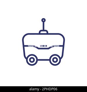 delivery robot icon, autonomous bot line vector Stock Vector Image ...