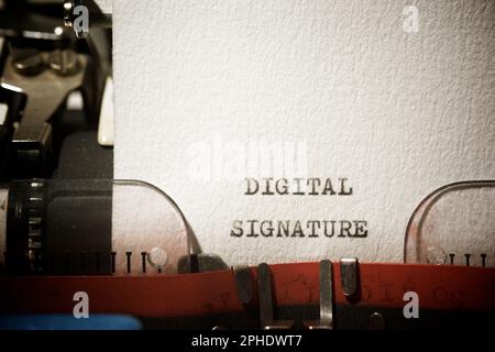 Digital signature text written with a typewriter Stock Photo - Alamy