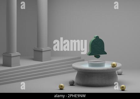 Beautiful abstract illustrations Green Notification bell Add symbol ...