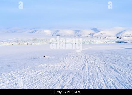 Landscape at Mohnbukta and Hayesbreen. The island Spitzbergen in the ...