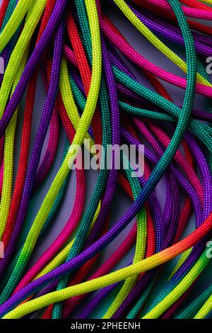 Vibrant colorful laces in pile Stock Photo - Alamy