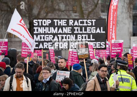 Protest against the controversial Illegal Migration Bill outside the ...