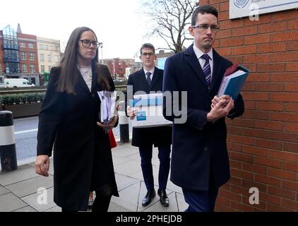 Irish teacher Enoch Burke (right), his sister Ammi Burke, and brother ...