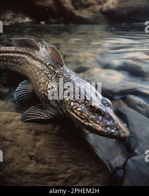 Enigmatic Goonch Catfish: Lurking in the Himalayan River Depths Stock ...