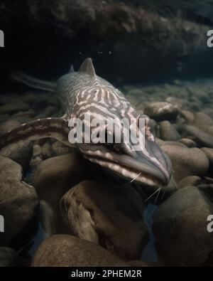 Enigmatic Goonch Catfish: Lurking in the Himalayan River Depths Stock ...