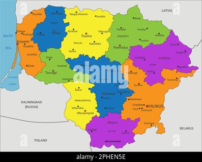 Kaunas city background map, green urban area municipal map, 1920 1080 ...