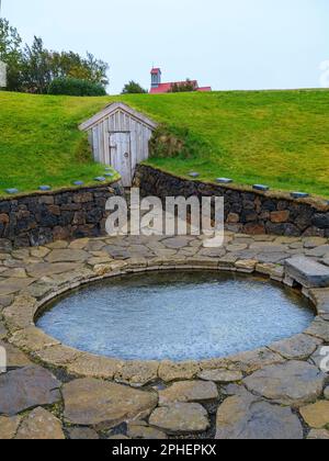 Snorralaug, Snorri's bath in Reykholt, island Stock Photo - Alamy