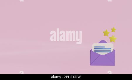 Light purple envelope. New message concept. Sent letter by email ...