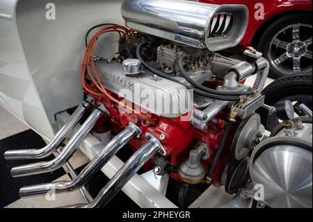 Detail of a Hot Rod based on a 1931 Chevrolet Coupe and Buick big-block ...