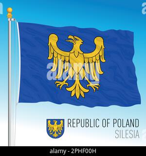 Silesia regional flag and coat of arms, Republic of Poland, european ...