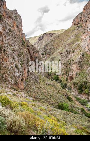 Stunning scenery in the Samaria Gorge on the Greek island of Crete ...