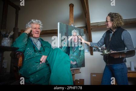Artist Andrew Festing in his Northumberland studio Stock Photo - Alamy
