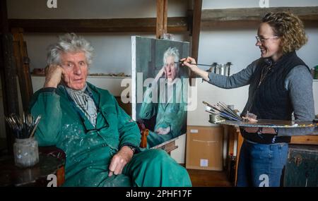 Artist Andrew Festing in his Northumberland studio Stock Photo - Alamy