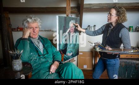 Artist Andrew Festing in his Northumberland studio Stock Photo - Alamy
