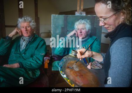 Artist Andrew Festing in his Northumberland studio Stock Photo - Alamy