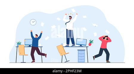 Angry mad boss shouting about deadline isolated vector illustration ...