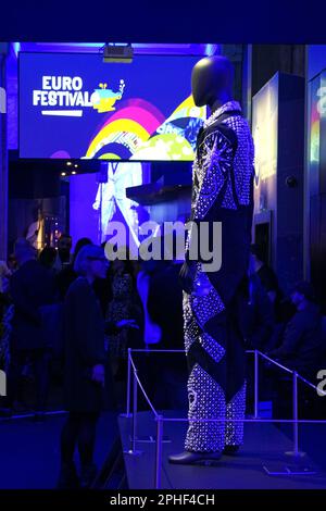 Sam Ryder's Eurovision Space Man jumpsuit on display during the launch ...