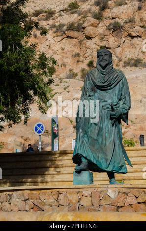ALMERIA, SPAIN - 18 DECEMBER 2022 A monument in Almería is dedicated to ...