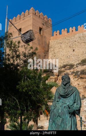 ALMERIA, SPAIN - 18 DECEMBER 2022 A monument in Almería is dedicated to ...