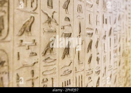 Authentic hieroglyphic inscriptions inside an underground burial ...