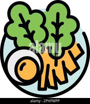 salad sauce cabbage color icon vector illustration Stock Vector Image ...