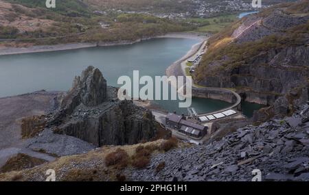 Dinorwig Hydroelectric Power Station in disused Dinorwic slate quarry ...
