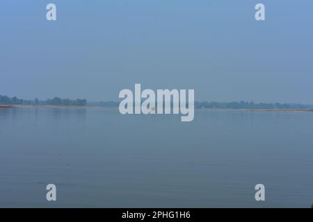 A boat in Dumboor lake of Tripura , India . With clear water Stock ...