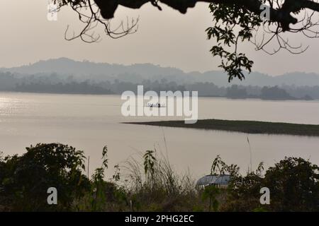 A boat in Dumboor lake of Tripura , India Stock Photo - Alamy