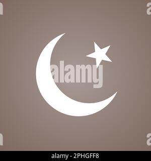 White star and crescent - symbol from flag of Pakistan Stock Vector ...